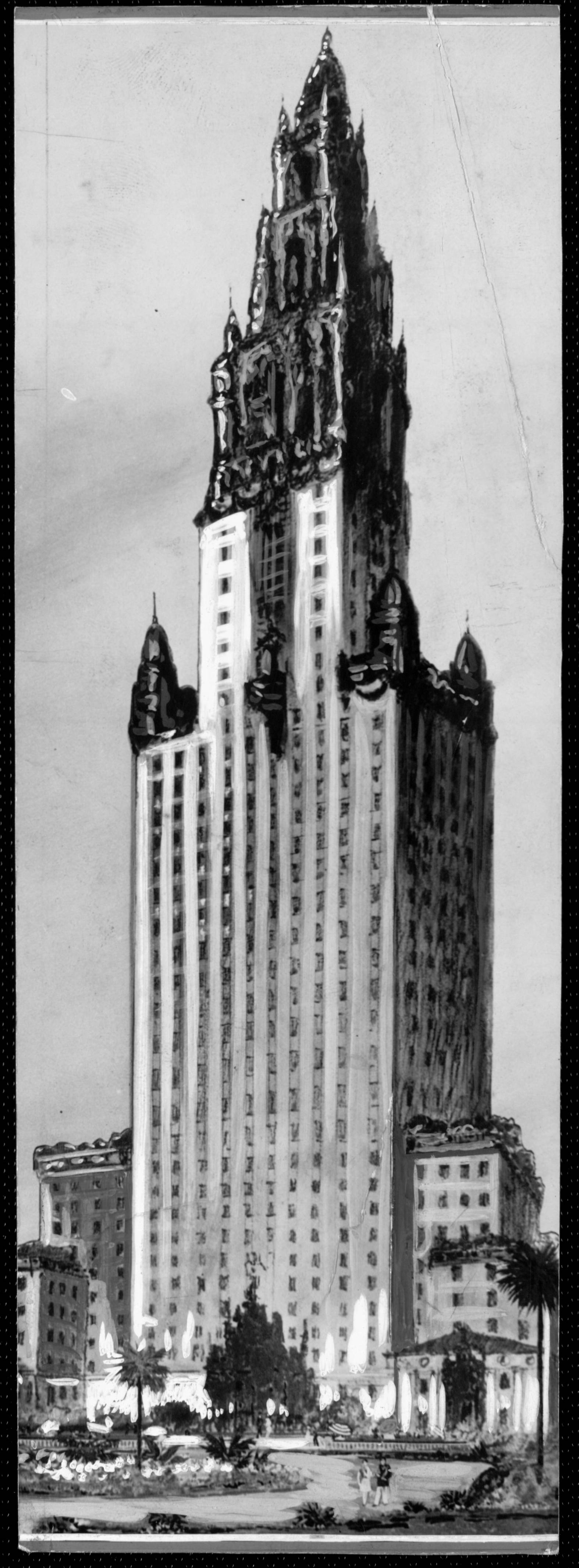 Drawing of a proposed 40-story hotel project, 1929 – Miracle Mile ...