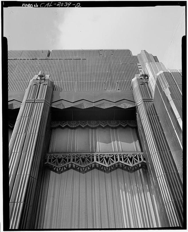 Detail of window on south facace, Security First National Bank, circa ...
